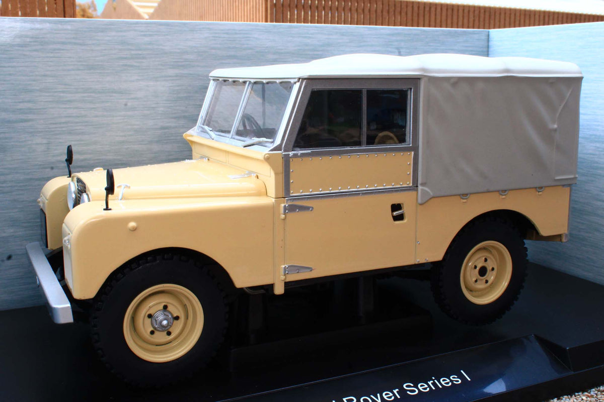 MCG18368 MCG 1:18 Scale Land Rover Series 1 in Beige 1957 – Brushwood Toys
