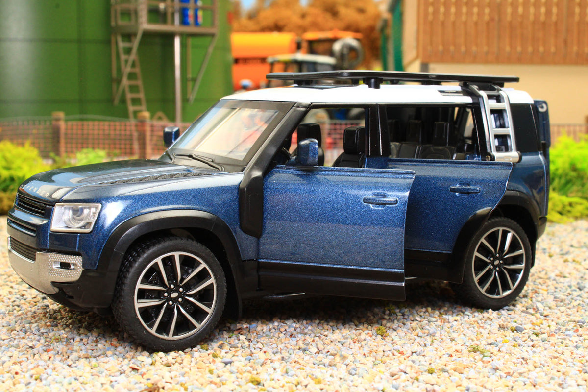Q3002A-BL QY 1:32 Scale New Land Rover Defender 110 in Blue with light ...
