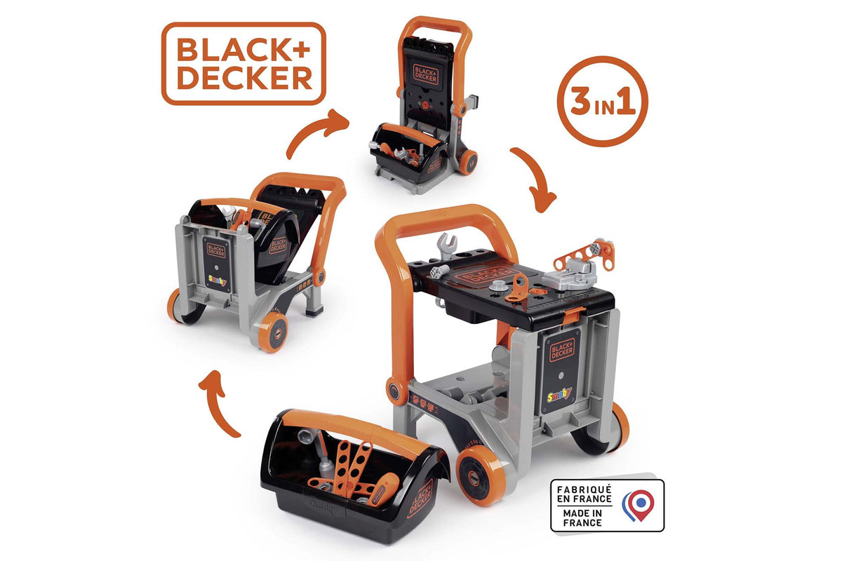 SMO360219 Smoby Black & Decker Devil Workmate & Tool Box (3-in-1 Set ...