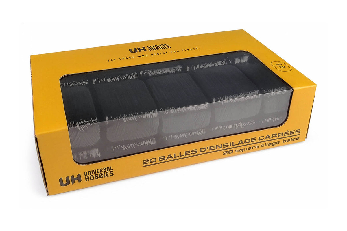 UH6882 Universal Hobbies 1:32 scale Pack of Square Black Silage Bales ...
