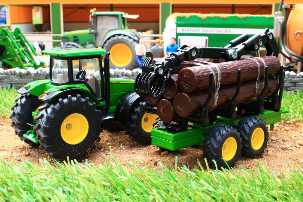 1954 Siku 1:50 Scale John Deere Tractor with Forestry Trailer ...