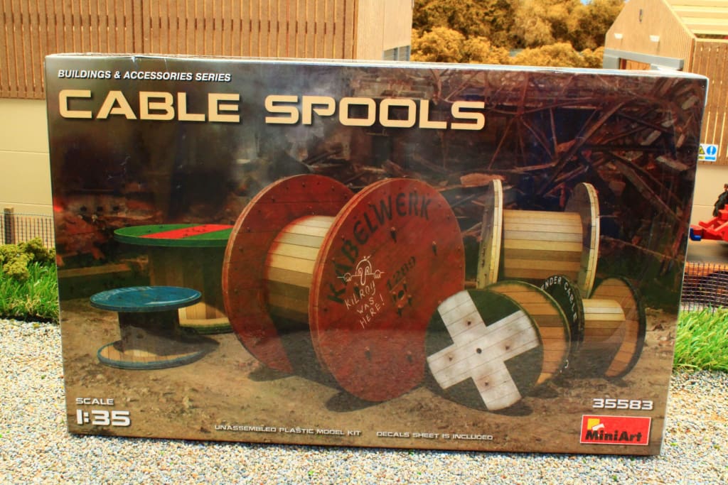 MIA35583 MiniArt 1:35 Scale Cable Spools Kit – Brushwood Toys