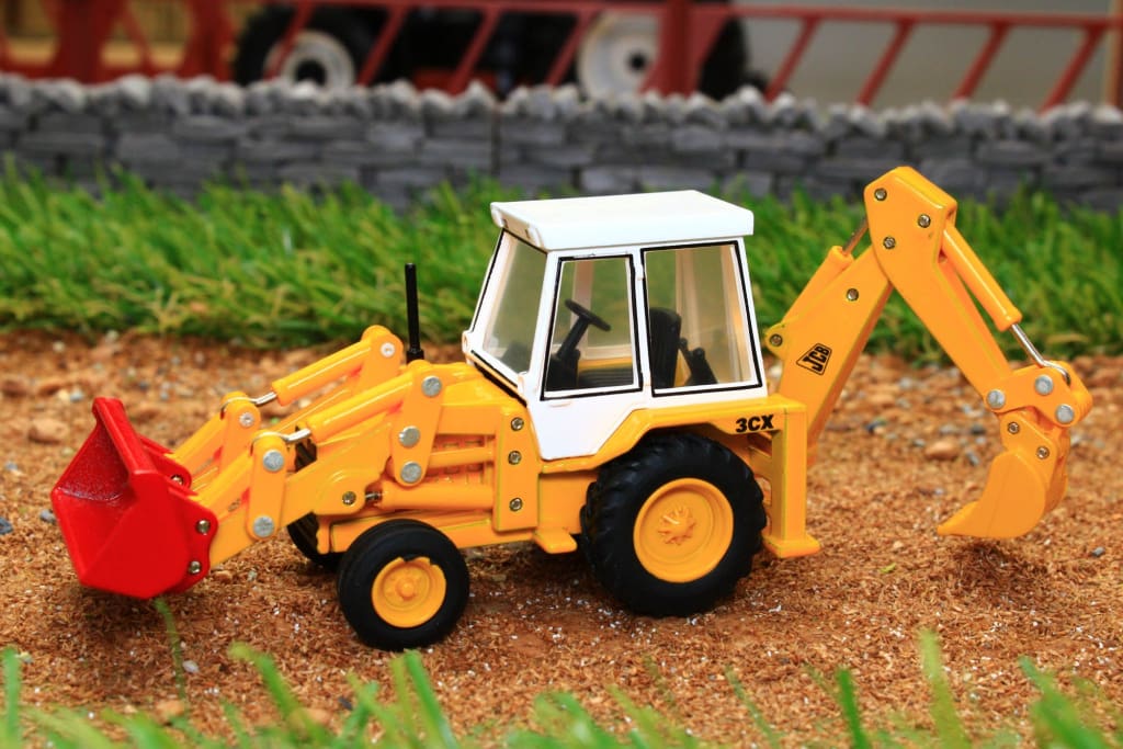 OXF 76JCX001 OXFORD DIE CAST SCALE JCB 3CX 1980S BACKHOE (1:76 SCALE ...