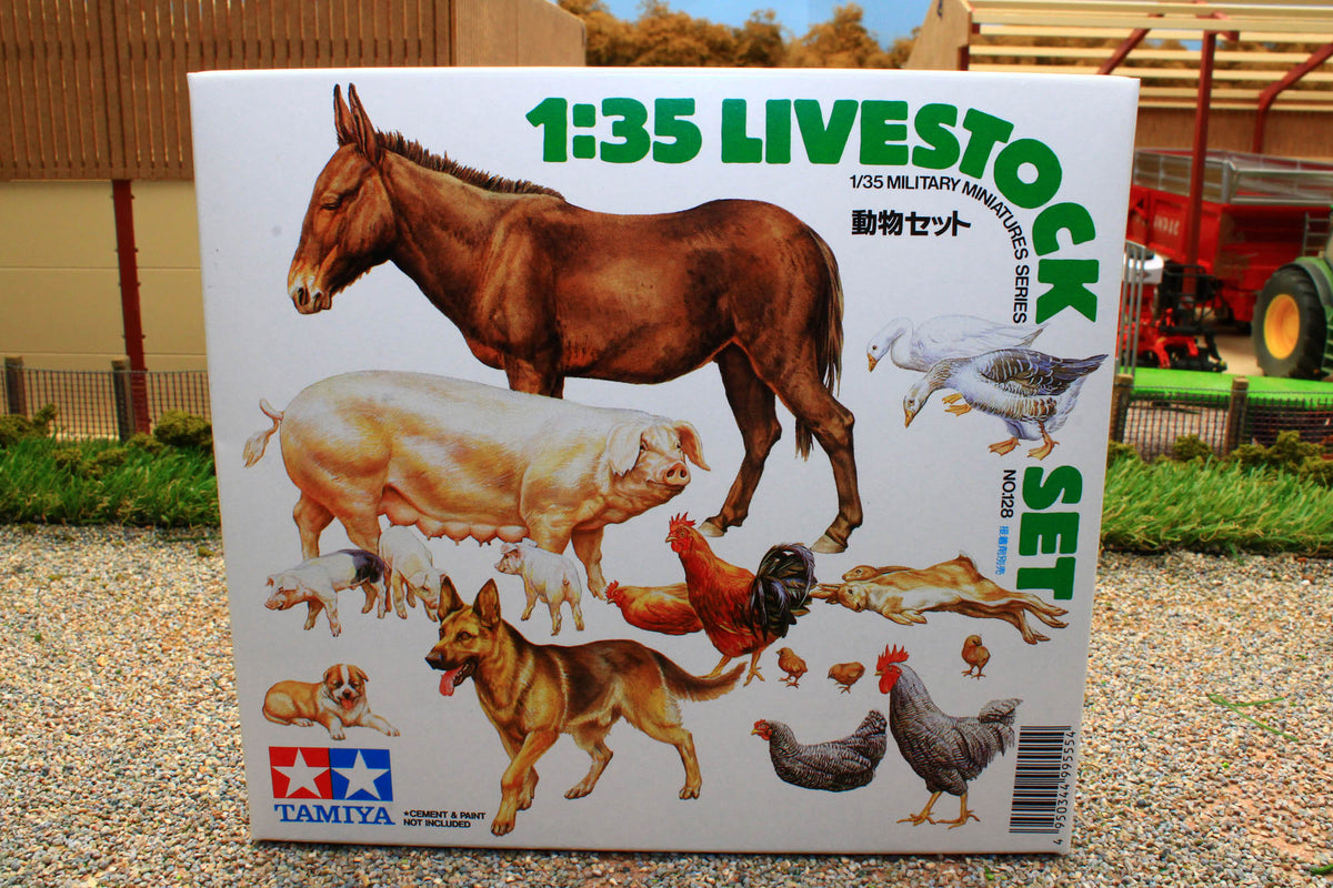 TAM35128 Tamiya 1:35 Scale Livestock animal set – Brushwood Toys